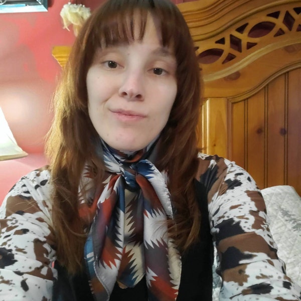 Wild Rag Tan Beige White Grunge Print Cowboy Western Neck Scarf ...