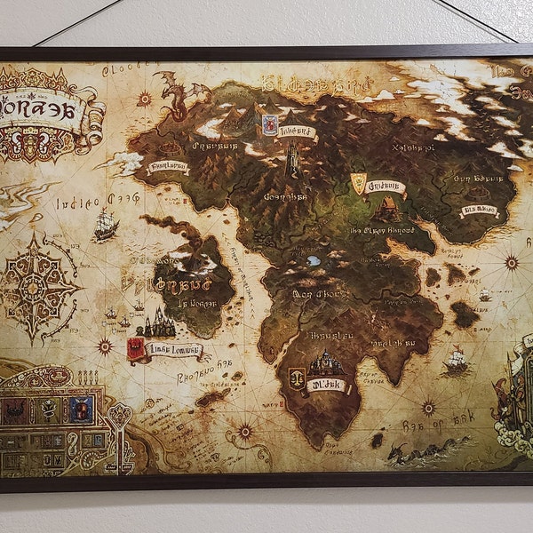 FFXIV Eorzea Map Matte Poster Gaming Wall Art - Etsy