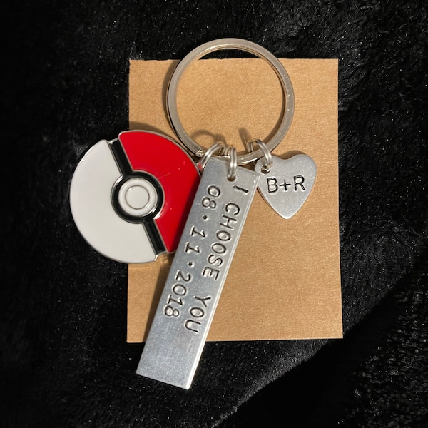 POKÉMON COUPLES KEYCHAIN, Gift for Her Ucky Pet My Best Catch, Gift for ...