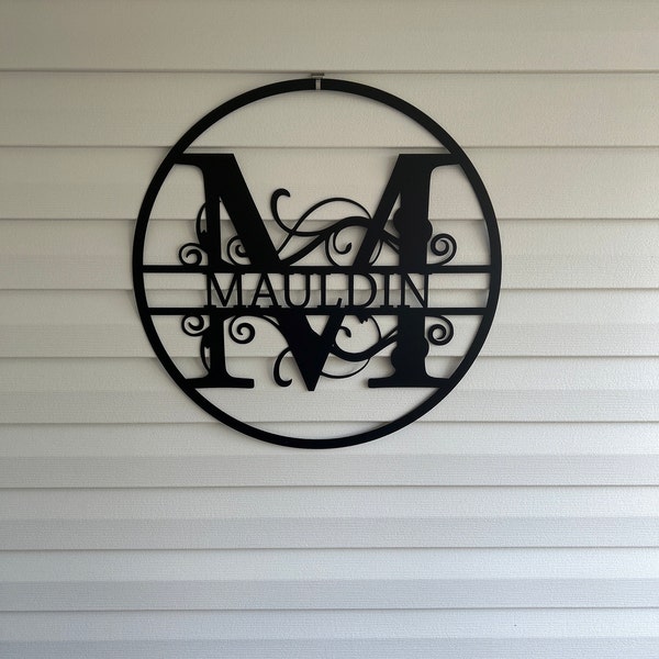 Metal Monogram Sign, Custom Metal Sign, Metal Name Sign, Initial Sign ...
