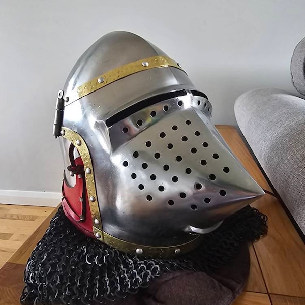 18GA Medieval Bascinet German Helmet Medieval German Salleta Helmet ...