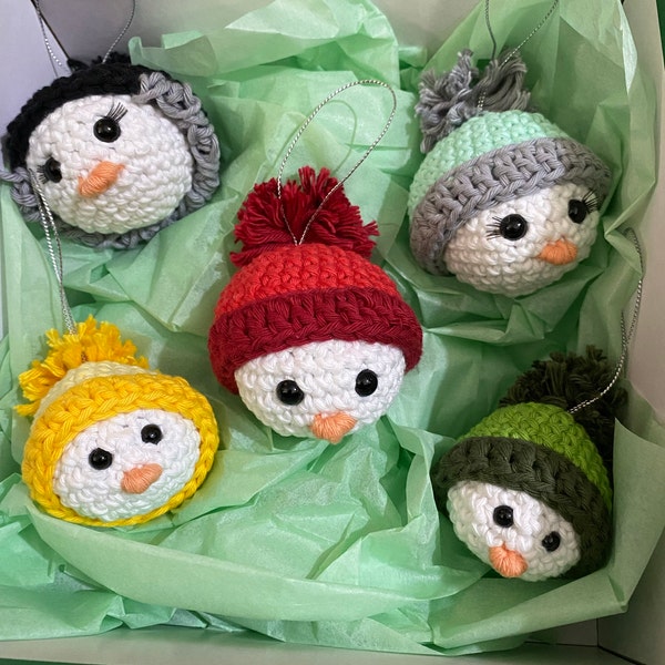 Crochet Snowman Bauble Pattern - PDF Pattern Digital Download in ...