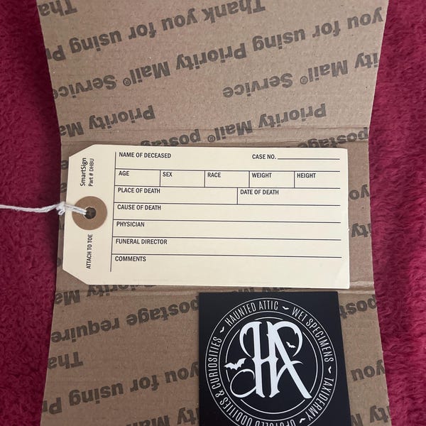 Toe Tag Mortuary Identification Cards | Morbid Oddities & Curiosities ...