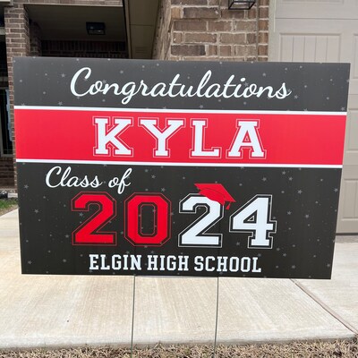 Personalized Graduation Senior Yard Sign 2024, Senior Grad Sign, Class ...
