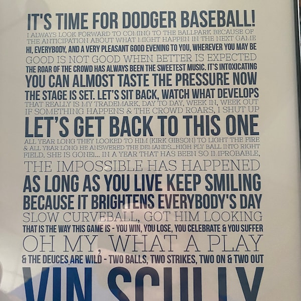 LIMITED EDITION - Vin Scully - Dodger Baseball - Vin Scully Quotes ...