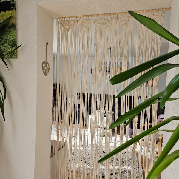 Macrame Room Divider 4 Door Panel, Handmade Macrame Curtain, Bohemian ...