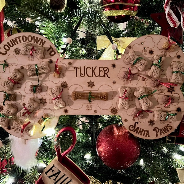 Reusable Custom Dog Advent Calendar, Pet Christmas Countdown, Christmas ...