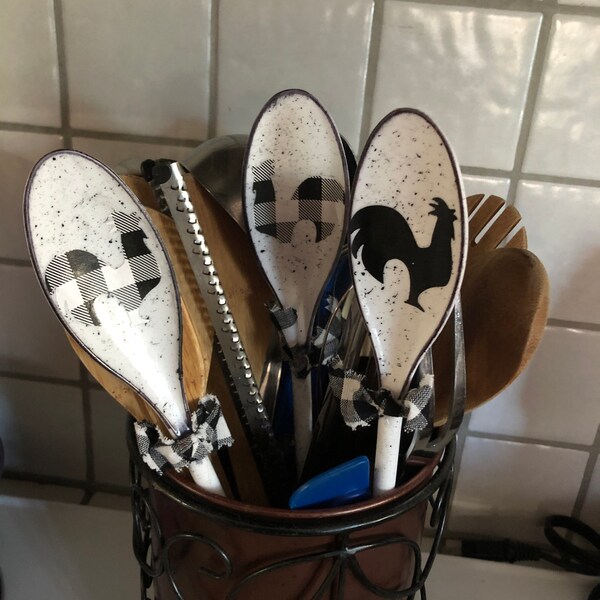 Gingerbread Handpainted Spoons Set of Four Housewarming Gift Country ...