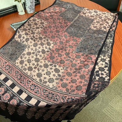 Poetry in Motion Ajrakh Natural Dyed Silk Scarf - Etsy