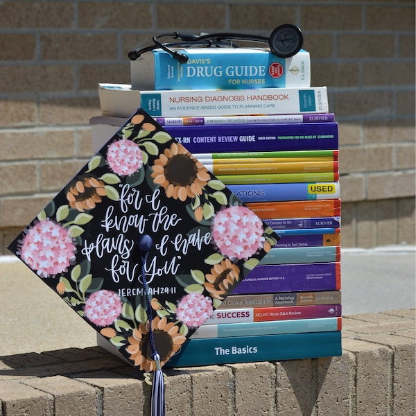 Customizable Floral Grad Cap Decoration Self-adhesive Hydrangeas and ...