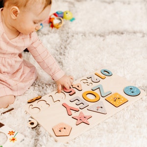 Wooden Name Puzzle Gift for Kids Name Puzzles for Toddlers Montessori ...