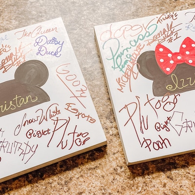 Autograph Board, Disney Character Autograph Board, Minnie Mouse Ears ...