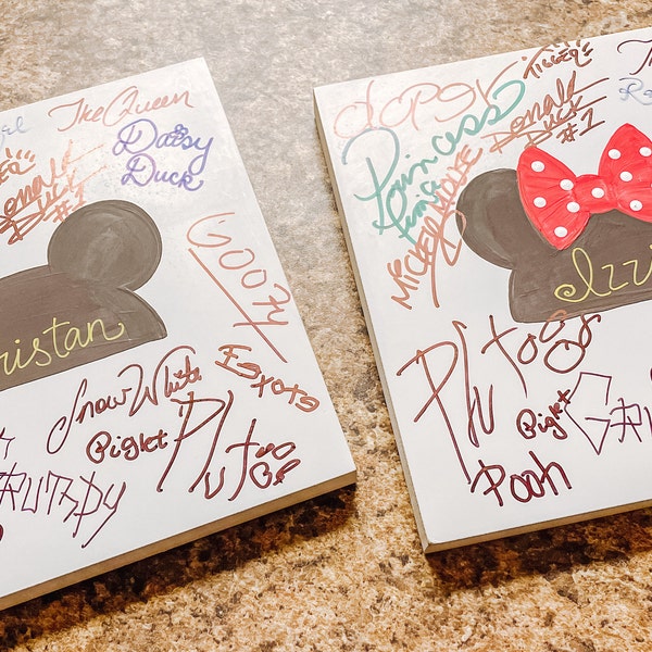 Autograph Board, Disney Character Autograph Board, Minnie Mouse Ears ...