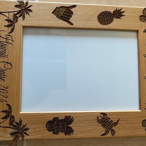 Hawaii Picture Frame 5x7 Vacation Custom Laser Engraved Frame - Etsy