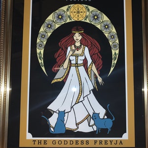 The Goddess Freyja Tarot Card Poster Freya Art Wheel of Fortune Witch ...