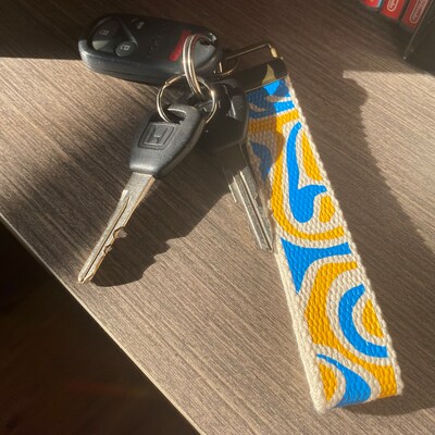 Swirl Spiral Custom Keychain Wristlet / Key Fob Keychain Lanyard Strap ...