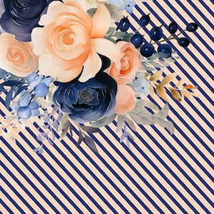 Teal Floral Clip Art, JPG Blue Roses, Green Flower Watercolor Clipart ...