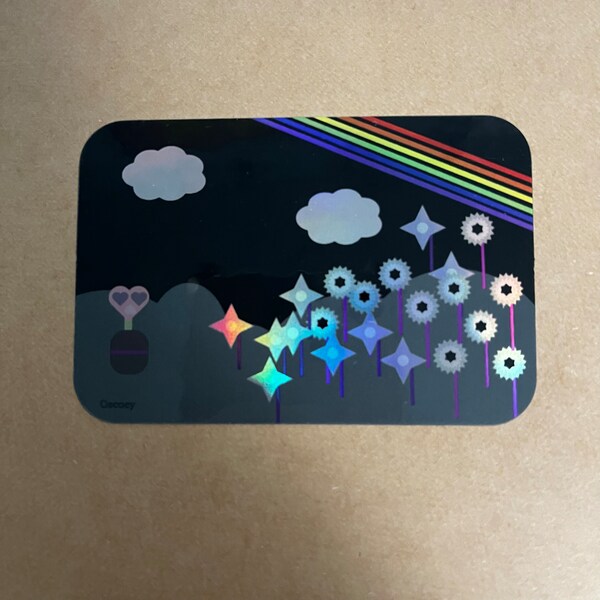 Holographic Midnight Rainbow Flower Sticker - Black With Dark Colors ...