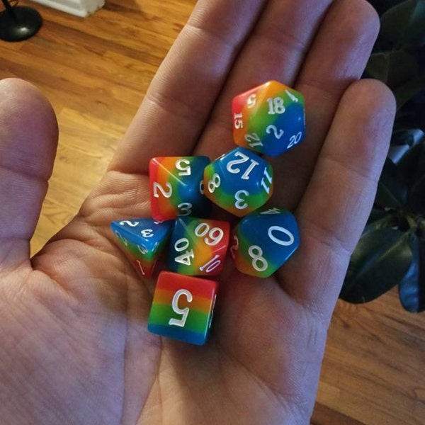 Rainbow Adventurer Rainbow Glowing Dice - Etsy