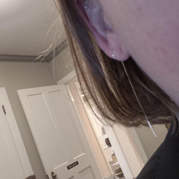 Thread Earrings, Pull Through Earring, Double Piercing Earring Chain ...