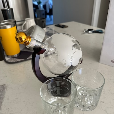 Sparta Whiskey Decanter Set and Whiskey Glasses Vintage Cut Glass ...