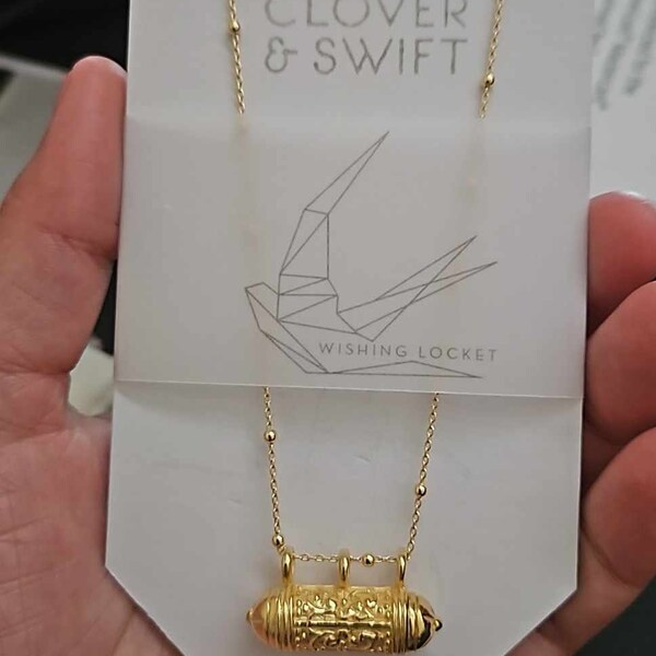 18k Gold Vermeil Arliah Wishing Locket Prayer Box Necklace Pendant on ...