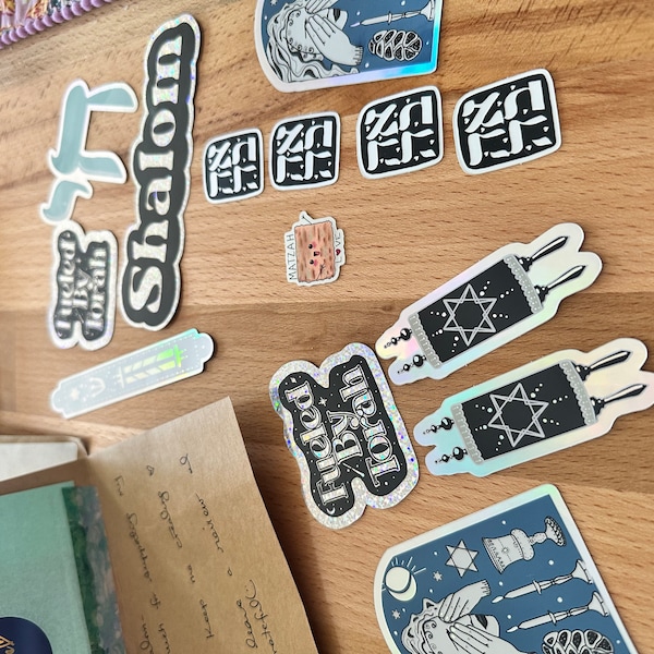 Shabbat Shalom Jewish Holographic Sticker, Judaism, Challah, Kiddush ...