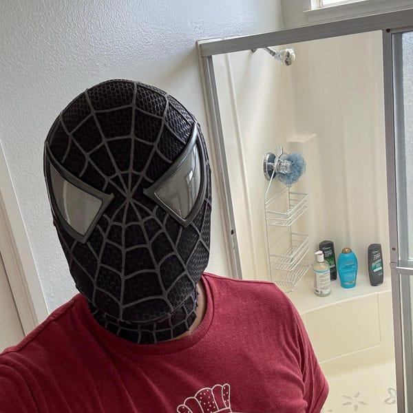 Black Spiderman Mask,tobey Maguire Spiderman Mask With Faceshell Lenses ...