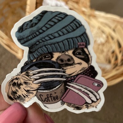 Sloth Sticker Decals Decorative Matte Labels Custom Glossy Die Cut ...
