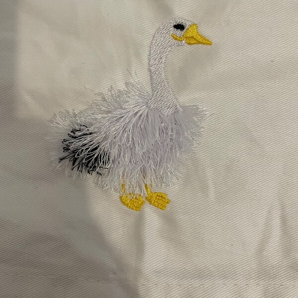 Fringed Fluffy Chenille Goose Farm Bird Animal Machine Embroidery ...