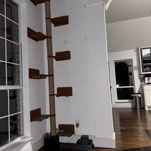 Cat Tree Tower Modern Cat Condo Wood Cat Tree Cat Climbing Furniture ...