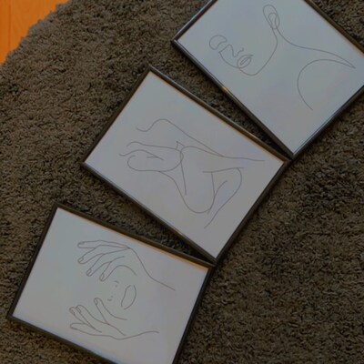 Set of 3 Line Drawing A4 A3 Art Print Poster Quote - Etsy