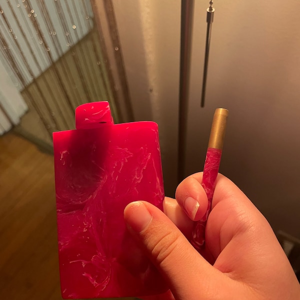 Acrylic Pink One Hitter Dugout Stash Box, Magnetic Lid, Acrylic Bat ...