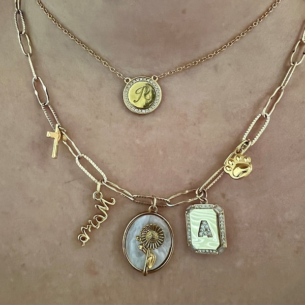 Custom Charm Necklace Gold Filled Necklaces Waterproof & Tarnish Free ...