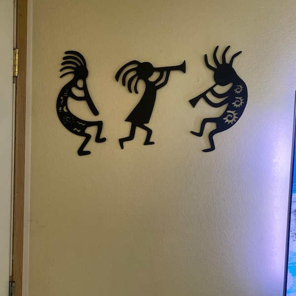 Kokopelli Wall Art, Set of 3 Kokopelli Wall Decor,christmas Gift,boho ...