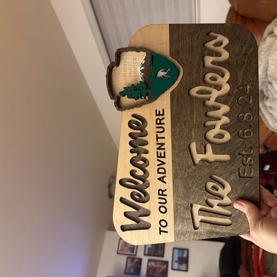 National Park, Welcome Sign, 3D Wood Camp Sign, Personalized Wedding ...