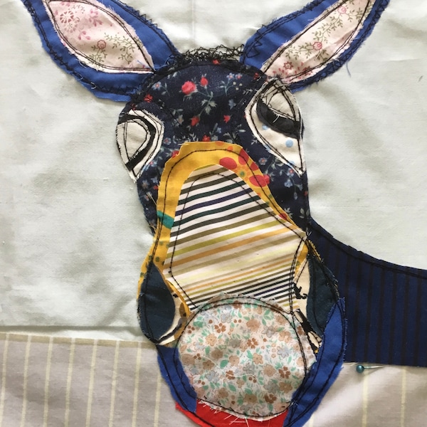 Donkey Applique Pattern: Scrappy Farm Mule Quilt Block (PDF Pattern) - Etsy