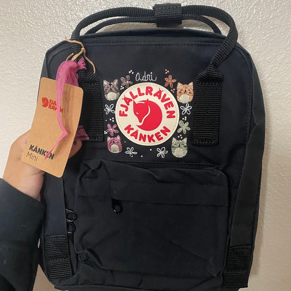Custom Kanken Mini Backpack Hand Embroidered With Personalized Design ...