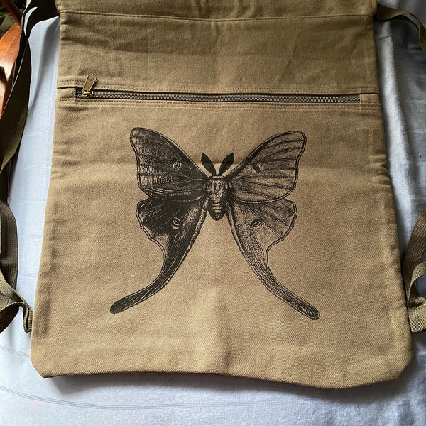 Luna Moth Backpack Canvas Laptop Bag - Etsy
