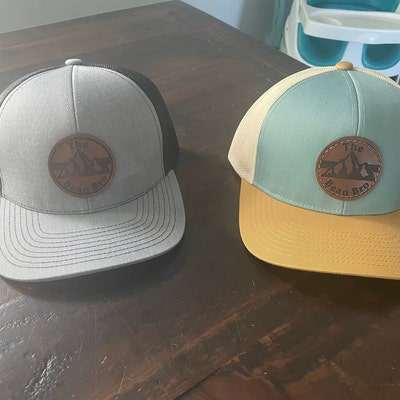 Custom Leather Patch Baseball Hats Sewn on Hand Finished Leather Custom ...