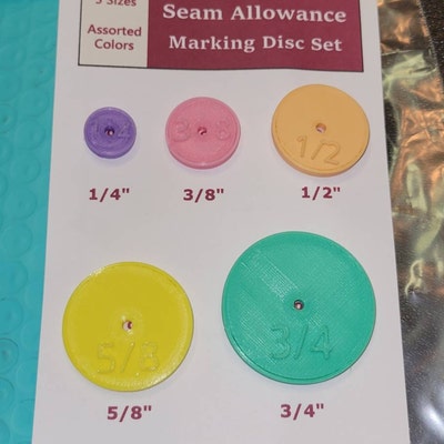 Pastel Multi Color Seam Allowance Disc Set 6 Sizes Included 1/4 to 1 ...