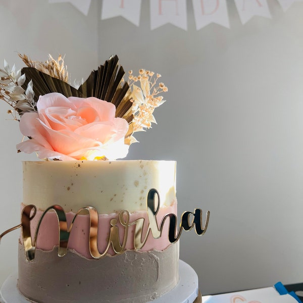 Cursive - Acrylic Custom Cake Name Tags, Cake Charms, Place Cards for ...