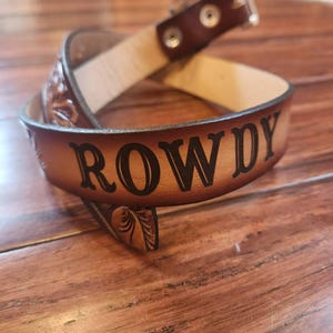 Custom Engraved Leather Kid Belt: Western Embossed 929 Brown Belt - Etsy