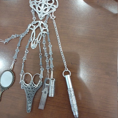 Chatelaine Tools Mini Ink Pen and Stylus on a Chain Silver or Bronze - Etsy