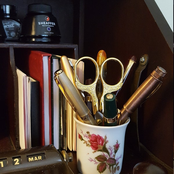 ONE Pair GOLD Retro Inspired Office Scissors Stationery Embroidery ...