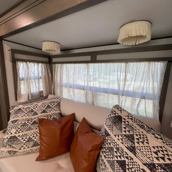 RV Light Cover, Handmade Boho Camper Trailer Decor | RV Light Covers ...