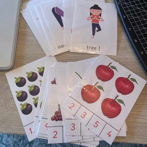 COUNTING FRUITS (1 to 20) • 20 Editable Montessori Cards • Flash Cards ...