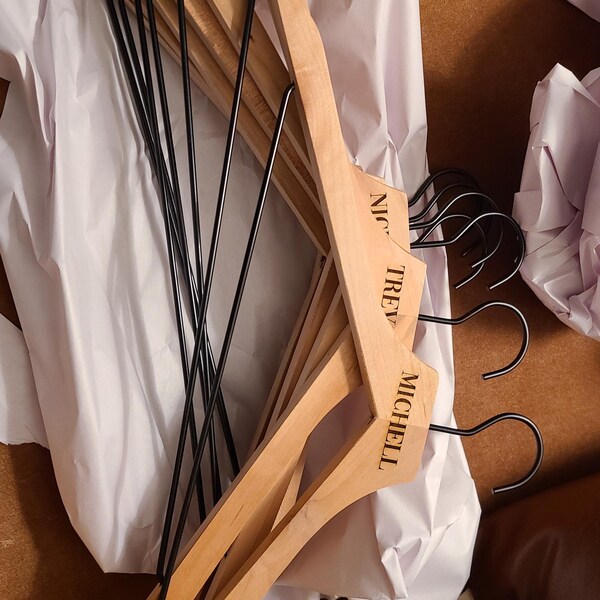 Wedding Title Hanger, Wedding Hangers, Bridesmaid Hanger, Personalized ...