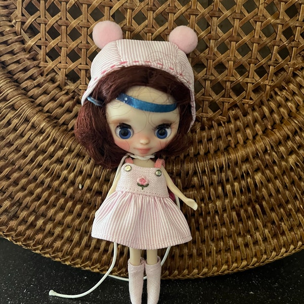 Labubu Macaron Outfit : navy Blue Set jumpsuit and Hat - Etsy