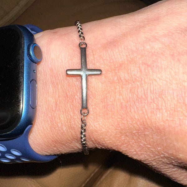 Mens Chain Bracelet , Cross Chain Bracelet for Men , Minimalist Mens ...